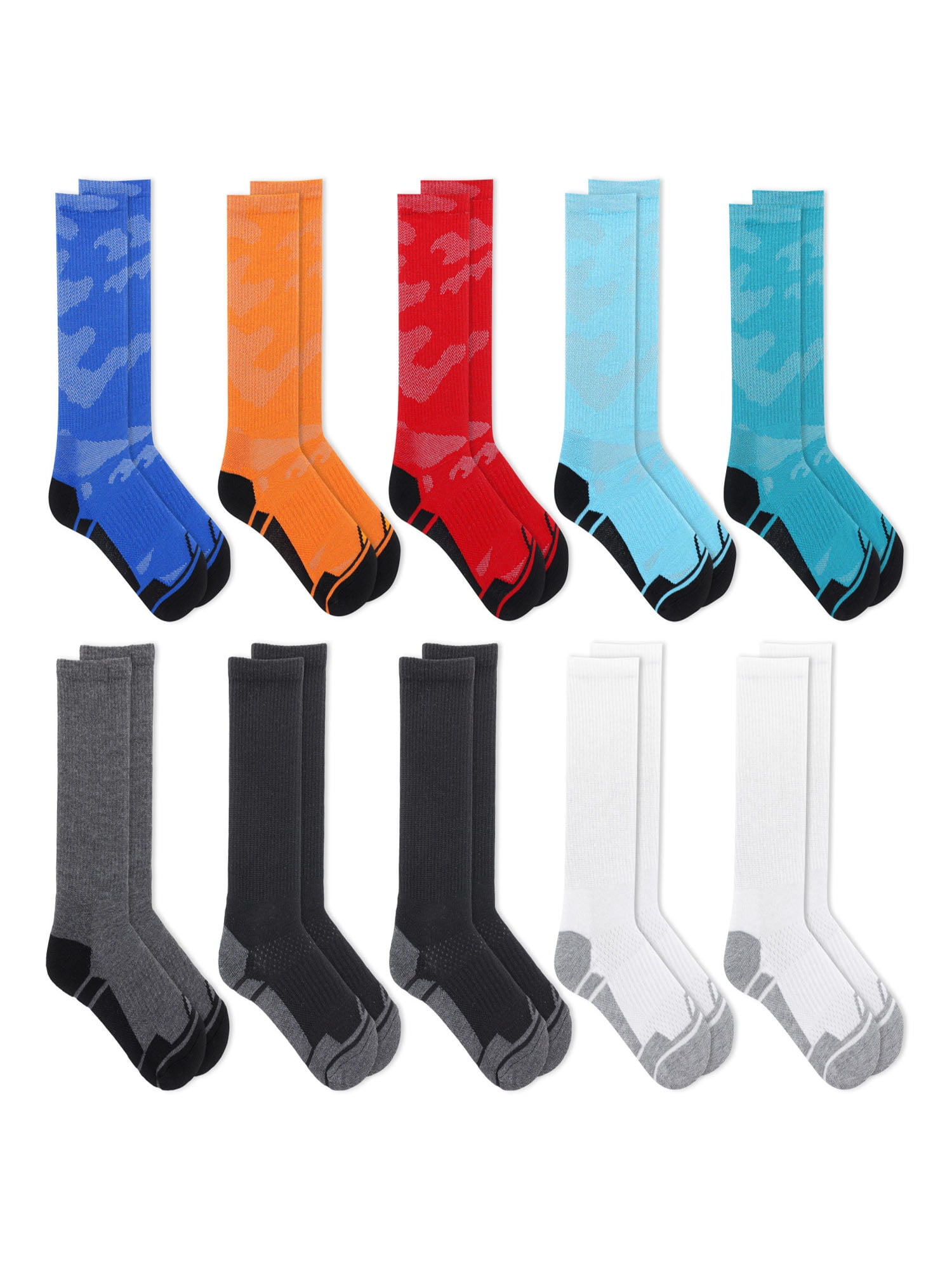 Russell Boys Athletic Cushioned Crew Socks 10 Pack, Sizes S-L - Walmart.com
