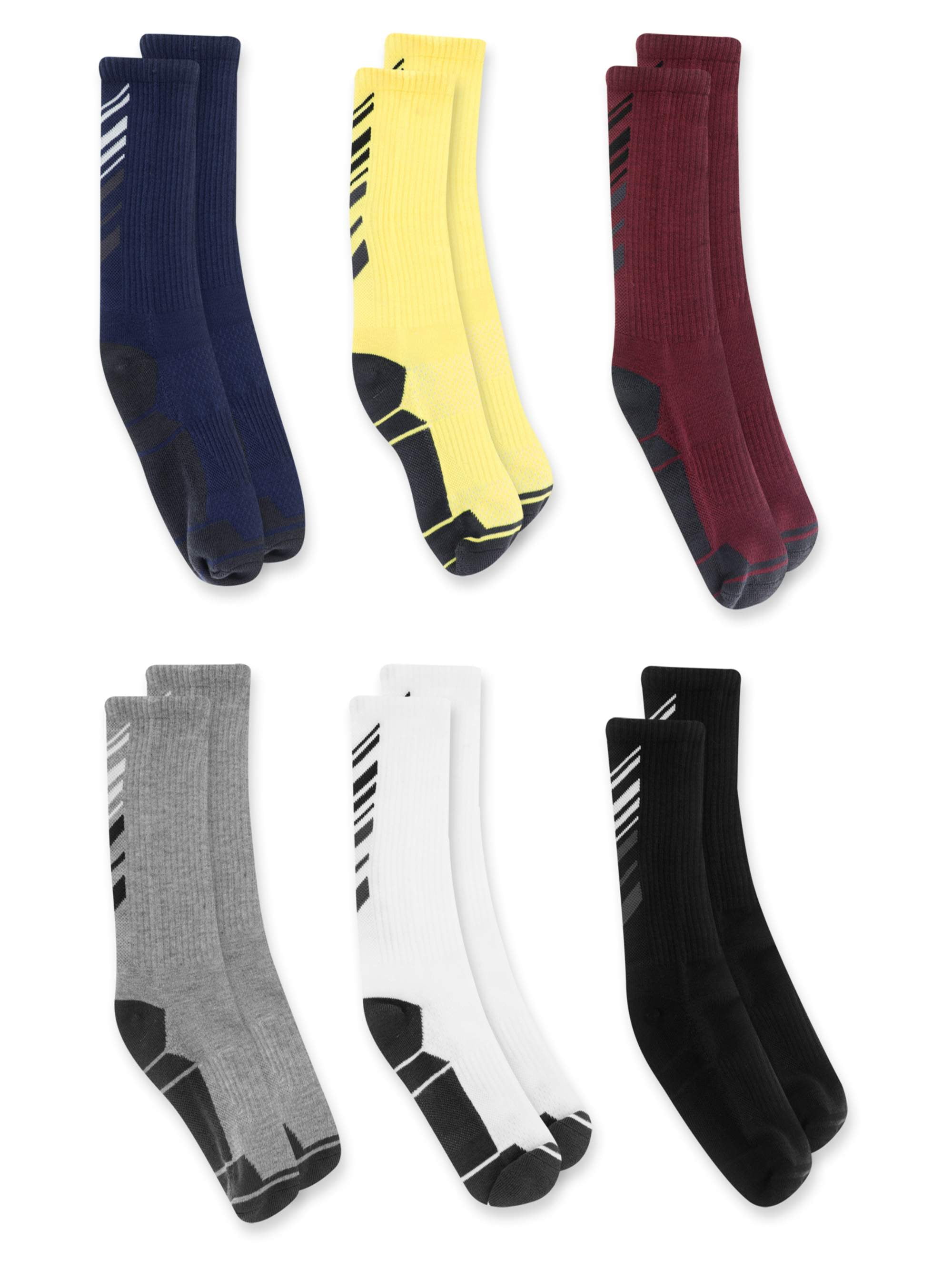 Russell Boys Crew Socks, 6 Pack - Walmart.com