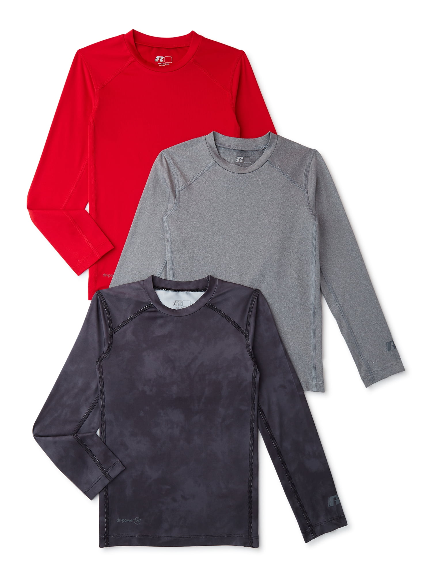 Russell Boys Year Round Compression Tops, 3-Pack, Sizes 4-18 - Walmart.com