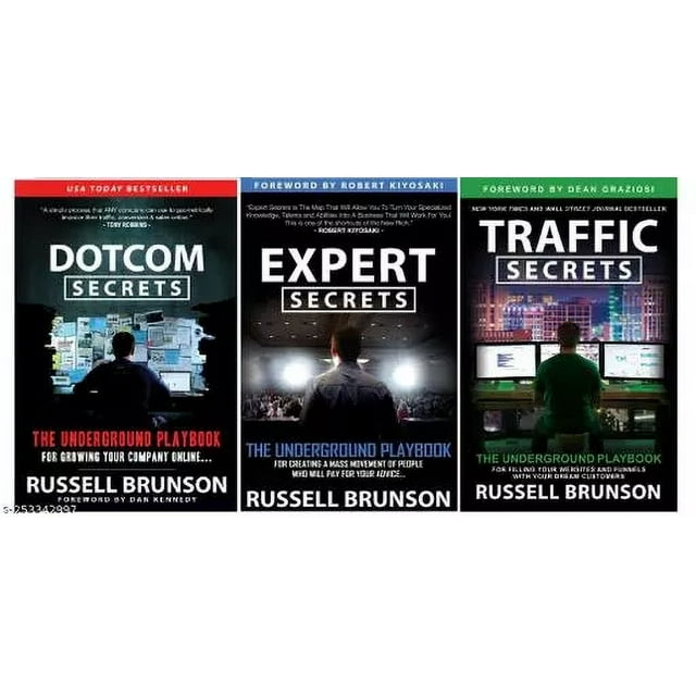 Russell Brunson 3 Books Set: Dotcom Secrets, Expert Secrets & Traffic ...