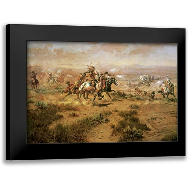 Russell, Charles M. 14x11 Black Modern Framed Museum Art Print Titled ...