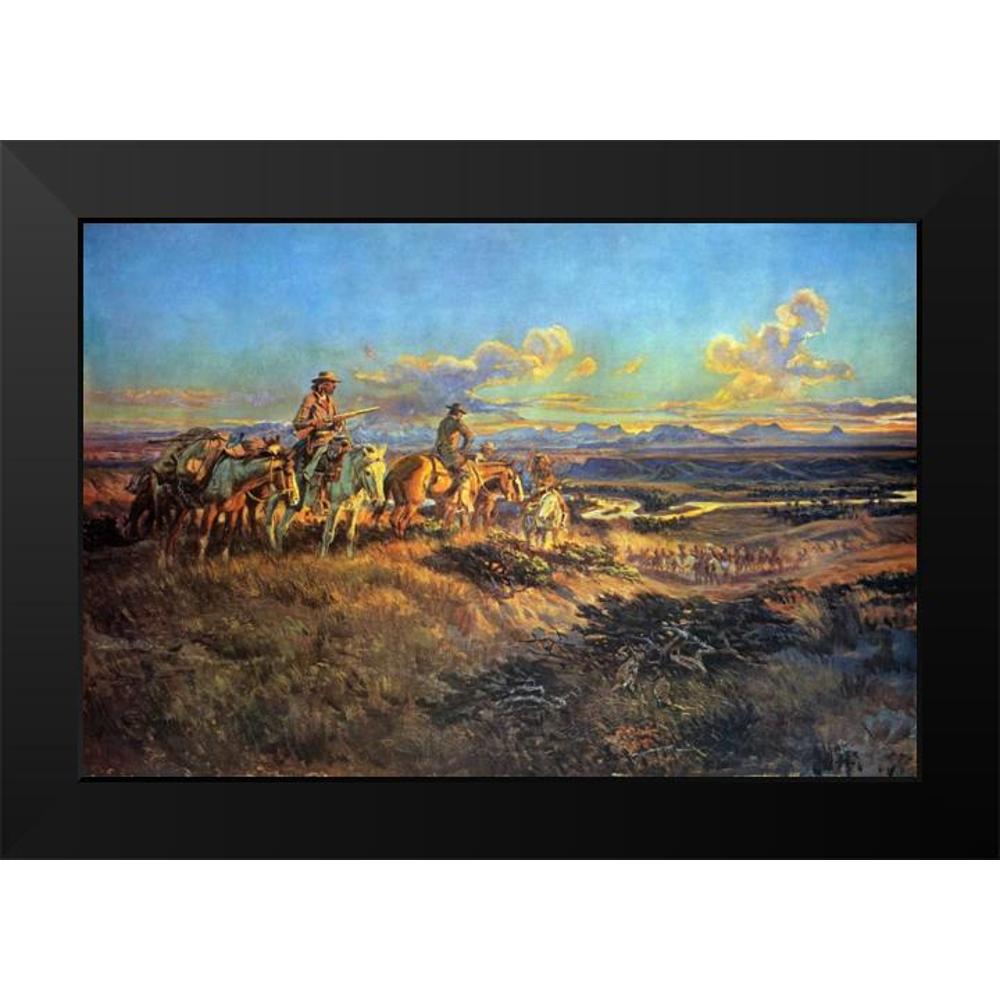 Russell, Charles M. 24x17 Black Modern Framed Museum Art Print Titled ...