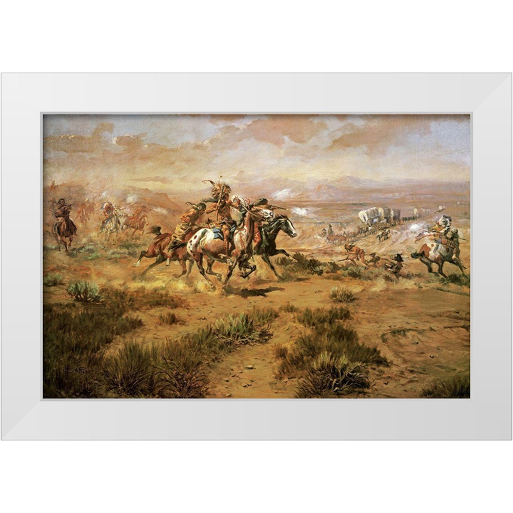 Russell, Charles M. 14x11 White Modern Wood Framed Museum Art Print ...