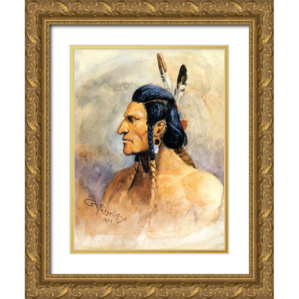 Russell, Charles Marion 15x18 Gold Ornate Wood Framed with Double ...