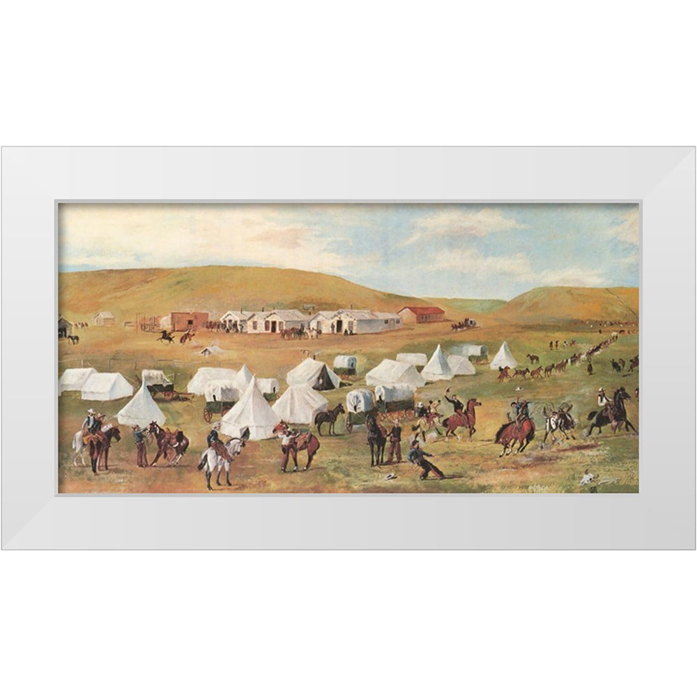Russell, Charles Marion 24x14 White Modern Wood Framed Museum Art Print ...