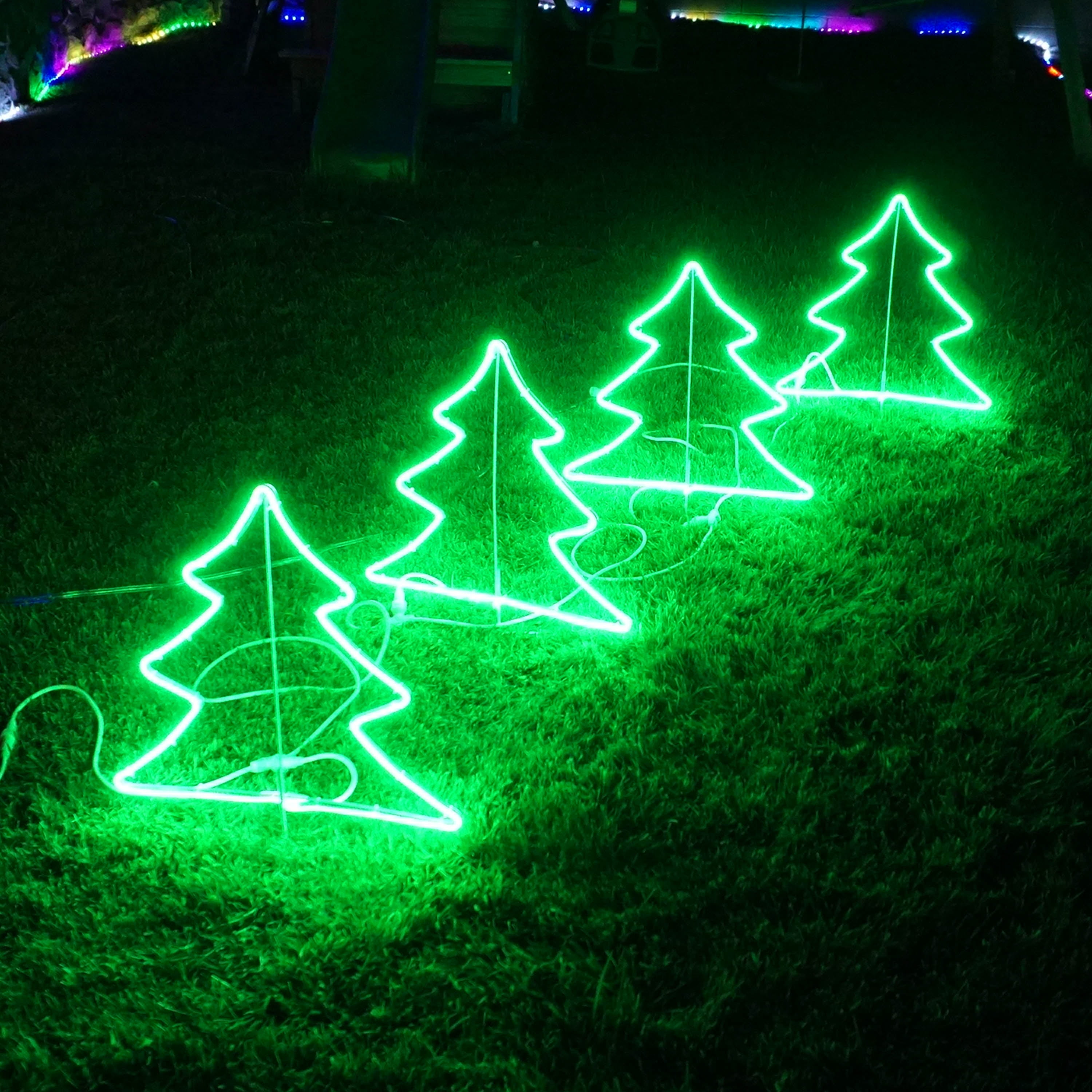 Russell Decor LED Christmas Tree Lights Yard Sign Lights Lawn ...
