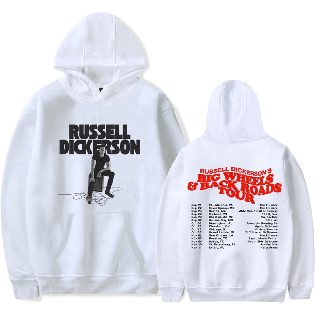 Russell Dickerson Hoodies The Big Wheels&Back Road Tour Fashion Men's ...