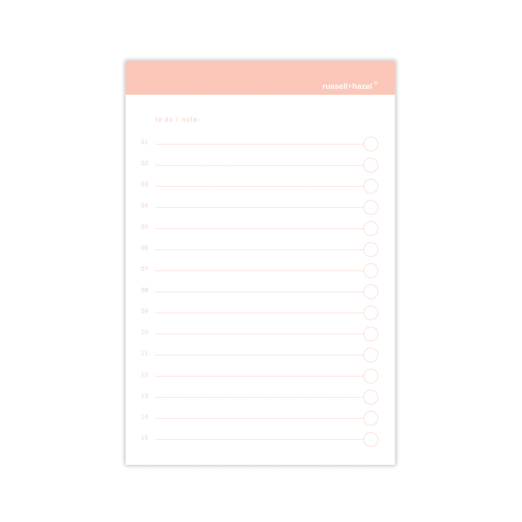 Russell & Hazel Adhesive Notes, To-Do, 6" x 4", Blush, 50 Sheets Per ...