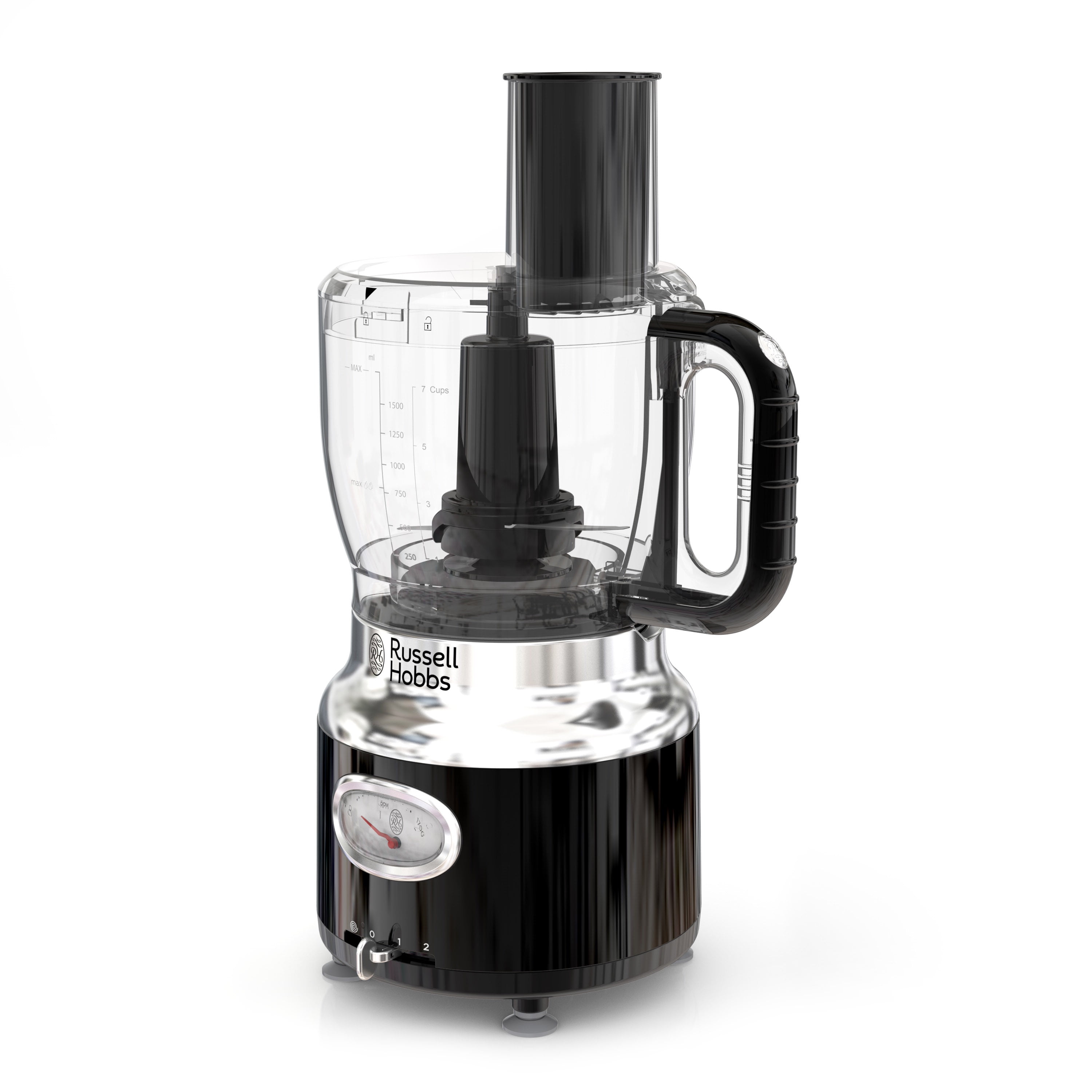 Russell Hobbs Retro Style Food Processor, 8-Cup (64-oz) Capacity, Black ...