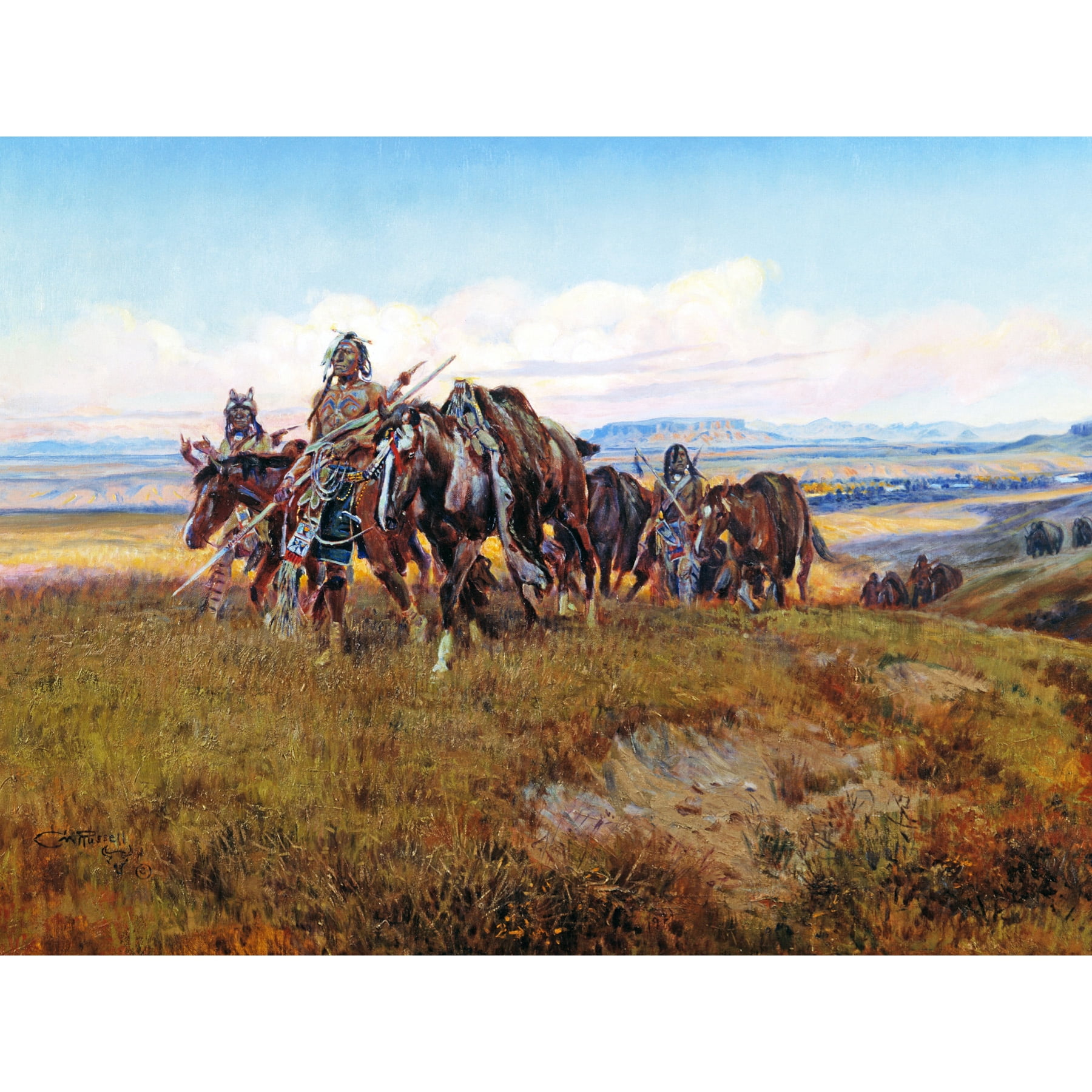 Russell In Enemy's Country Wild West Native American Painting Extra ...