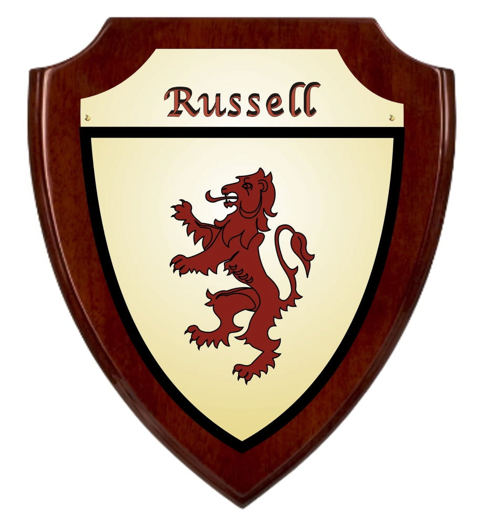Russell Irish Coat of Arms Shield Plaque - Rosewood Finish - Walmart.com