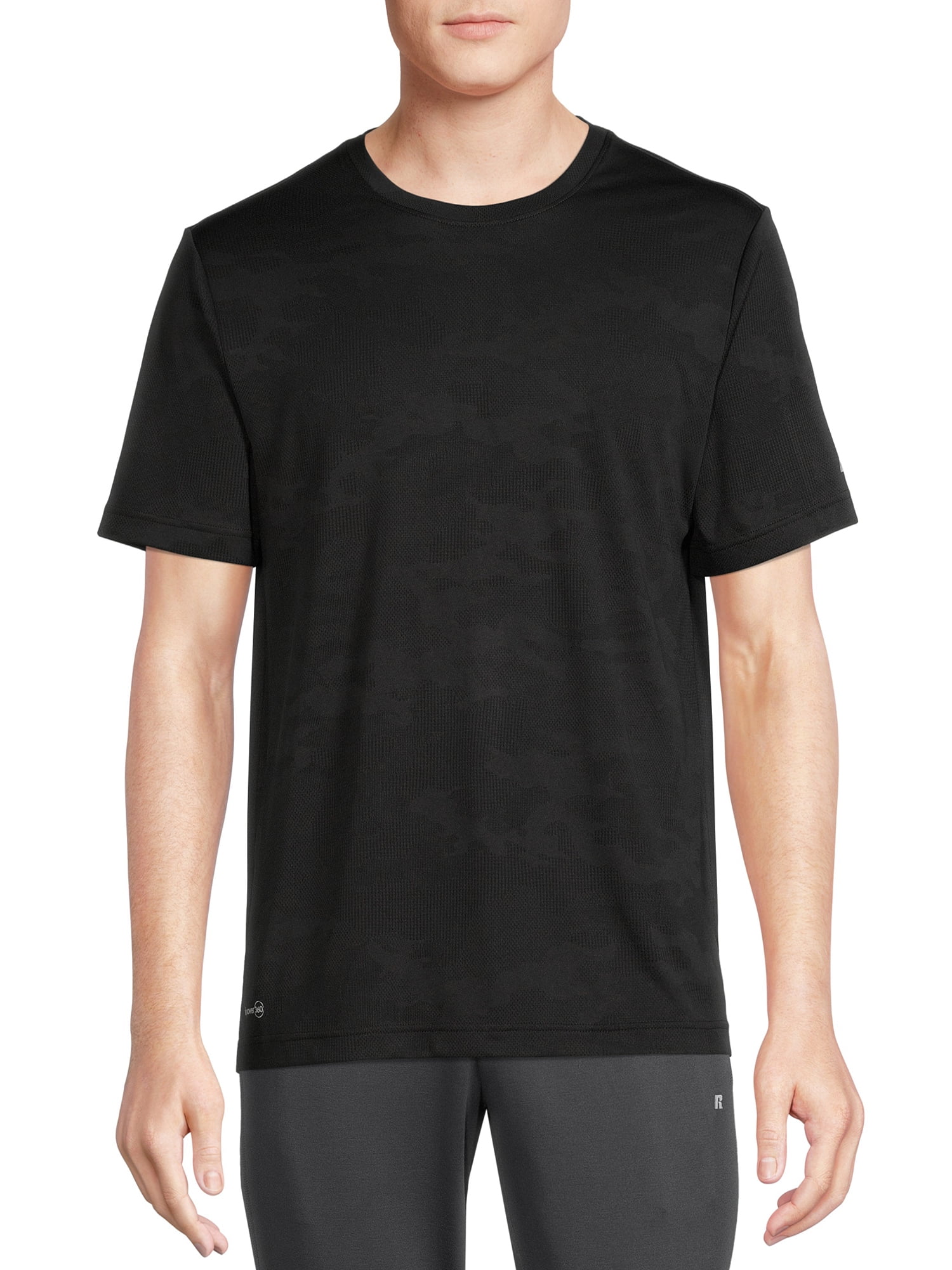 Russell Men's and Big Men's Active Jacquard Short Sleeve Tee Shirt ...