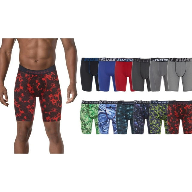 Russell Mens Advanced Cotton Performance 8-pk Boxer Briefs In Famous ...