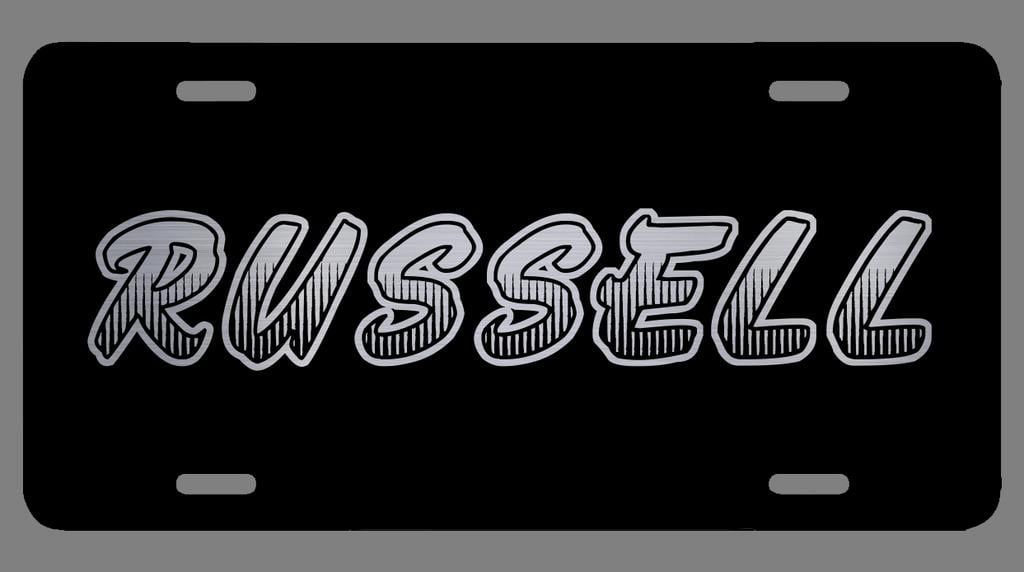 Russell Name Etched Style License Plate Tag Vanity Novelty Metal ...