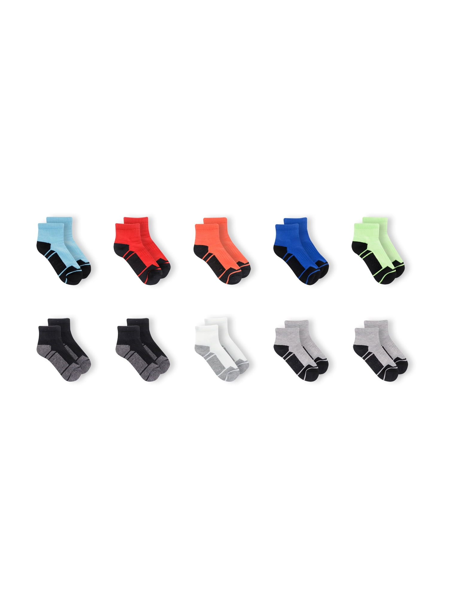 Russell Performance Boys Fast Dry Comfort Ankle Socks, 10 Pack ...