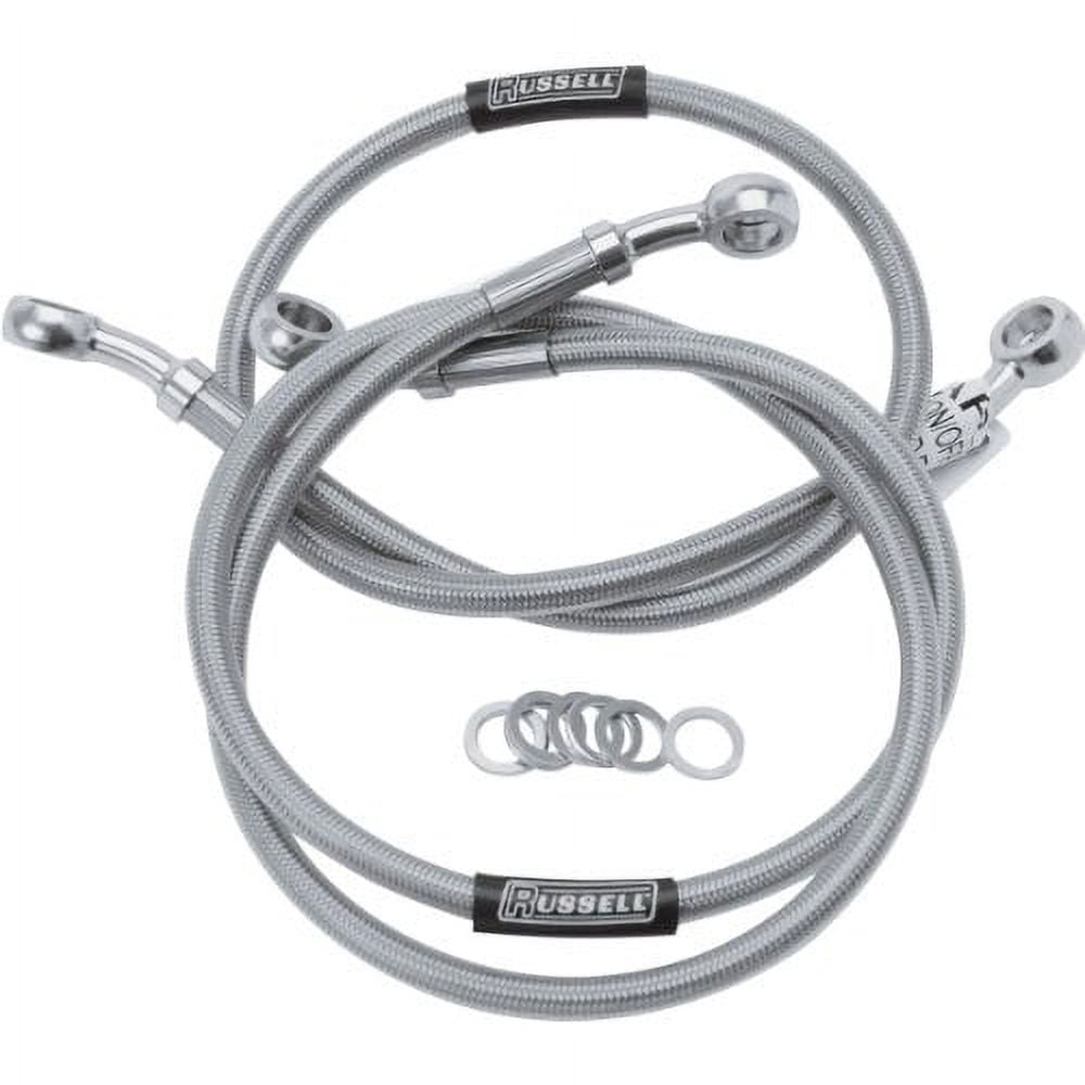 Russell R08909S Extended Length Braided Front Brake Line Kit - 21in ...