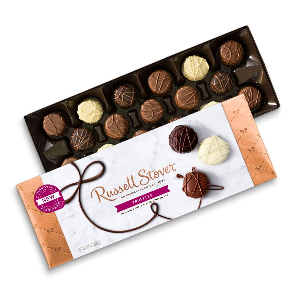 Russell Stover Assorted Milk and Dark Chocolates, Gift Box, 9.4 oz, 17 ...