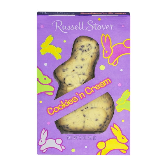 Russell Stover, Chocolate Rabbit Cookies 'n Cream, 3 Oz, Easter Basket ...
