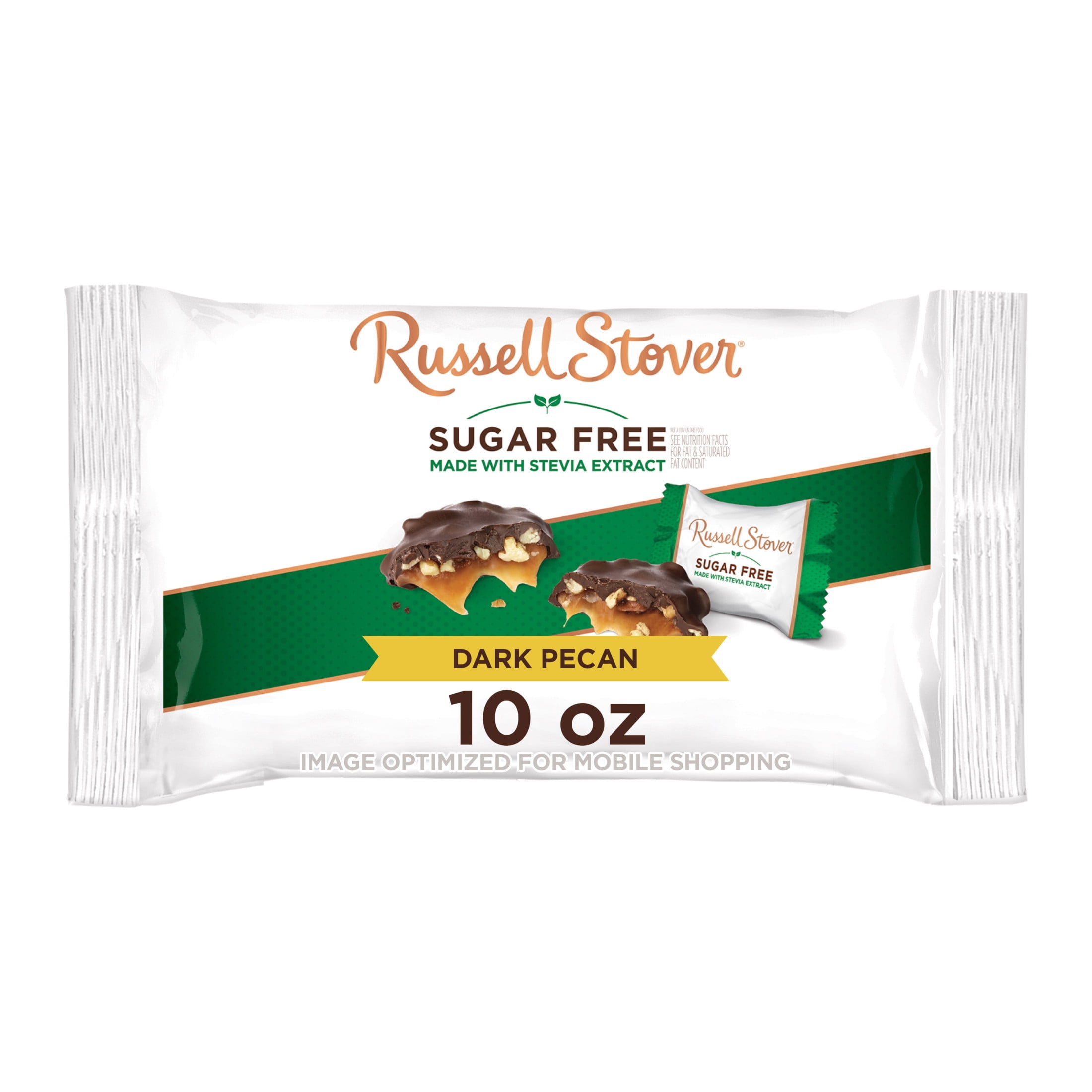 RUSSELL STOVER Individually Wrapped Sugar Free Dark Chocolate Pecan ...