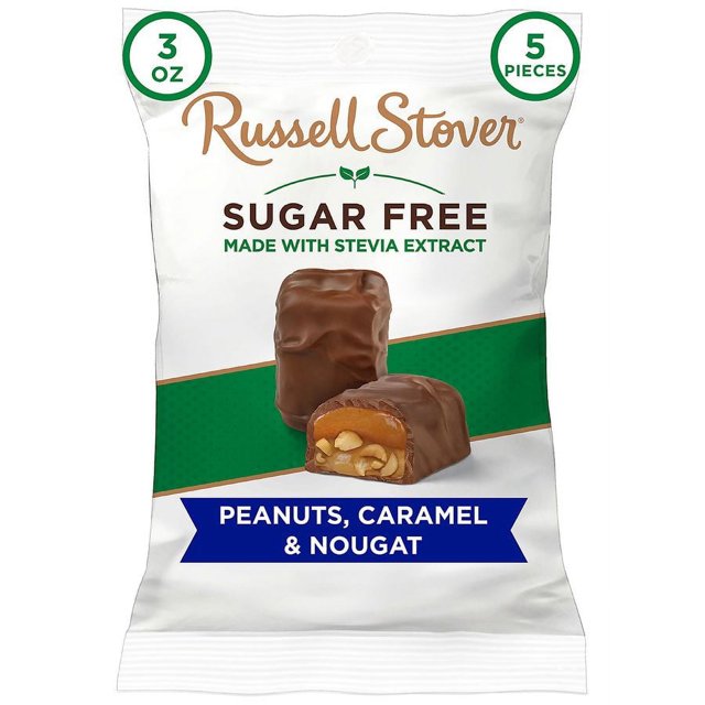 Russell Stover Sugar Free Peanut, Caramel & Nougat Covered in Chocolate ...