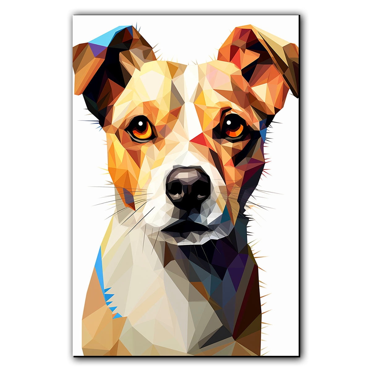 Russell Terrier Dog Art Canvas, Pet Wall, Polygon Art Print on Canvas ...