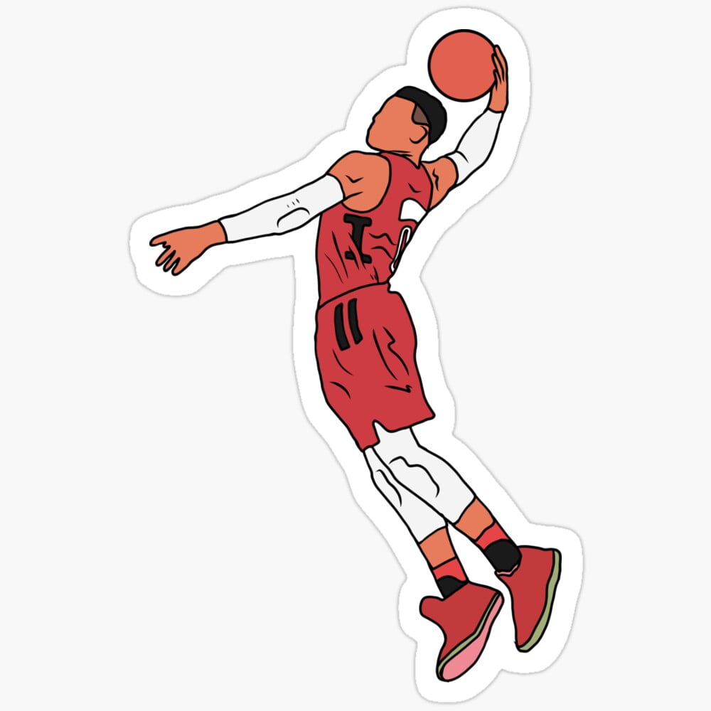 Russell Westbrook Rockets Dunk Sticker Phone Decal Water Bottle ...