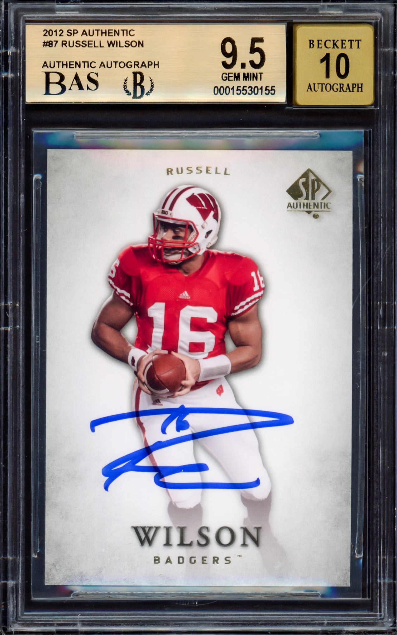 Russell Wilson Autographed 2012 SP Auth Rookie Card #87 Wisconsin ...