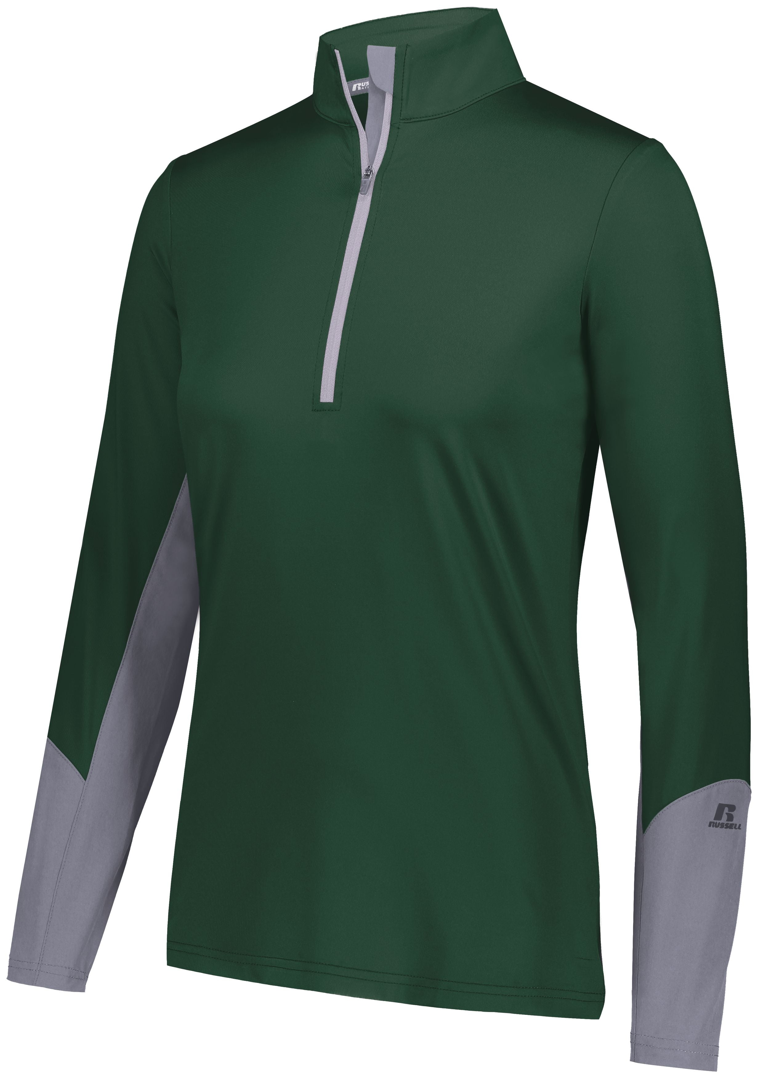 Russell Womens Hybrid Fastpitch Softball Pullover Dark Green/Grey Xl ...