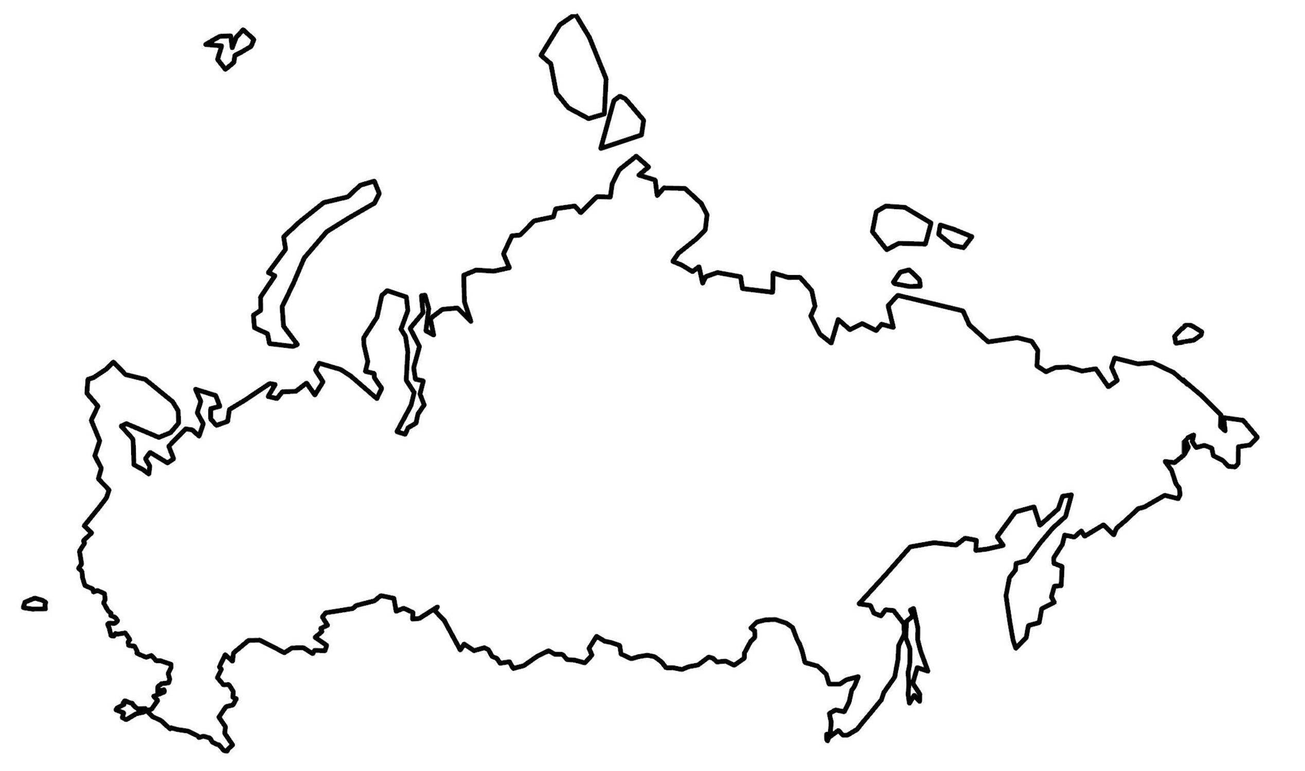 Russia Blank Outline Map GLOSSY POSTER PICTURE PHOTO PRINT BANNER ...