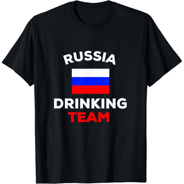 Russia Drinking Team Russian Flag Country Beer Funny Party T-Shirt ...