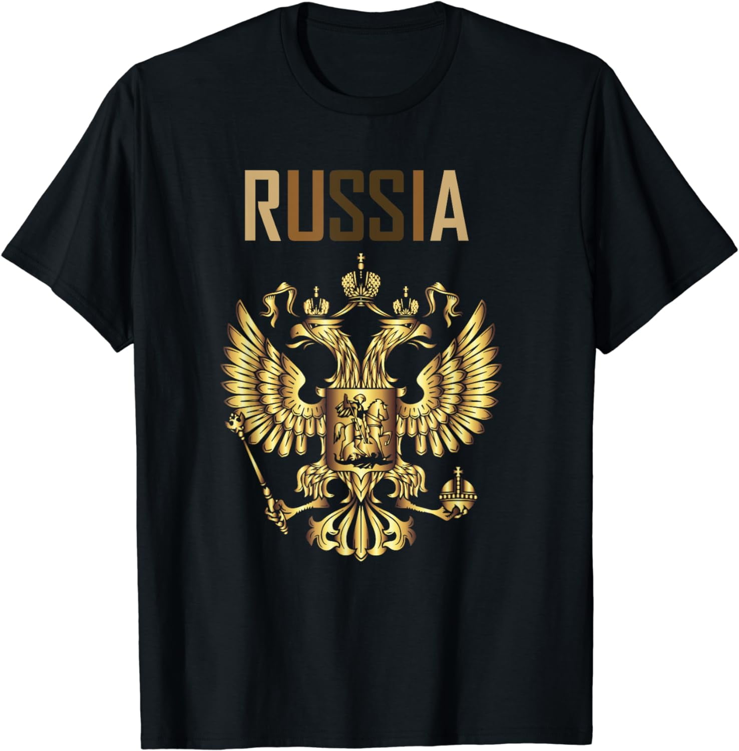 Russia Emblem T-Shirt | Russian Eagle Tee | Russian Flag - Walmart.com
