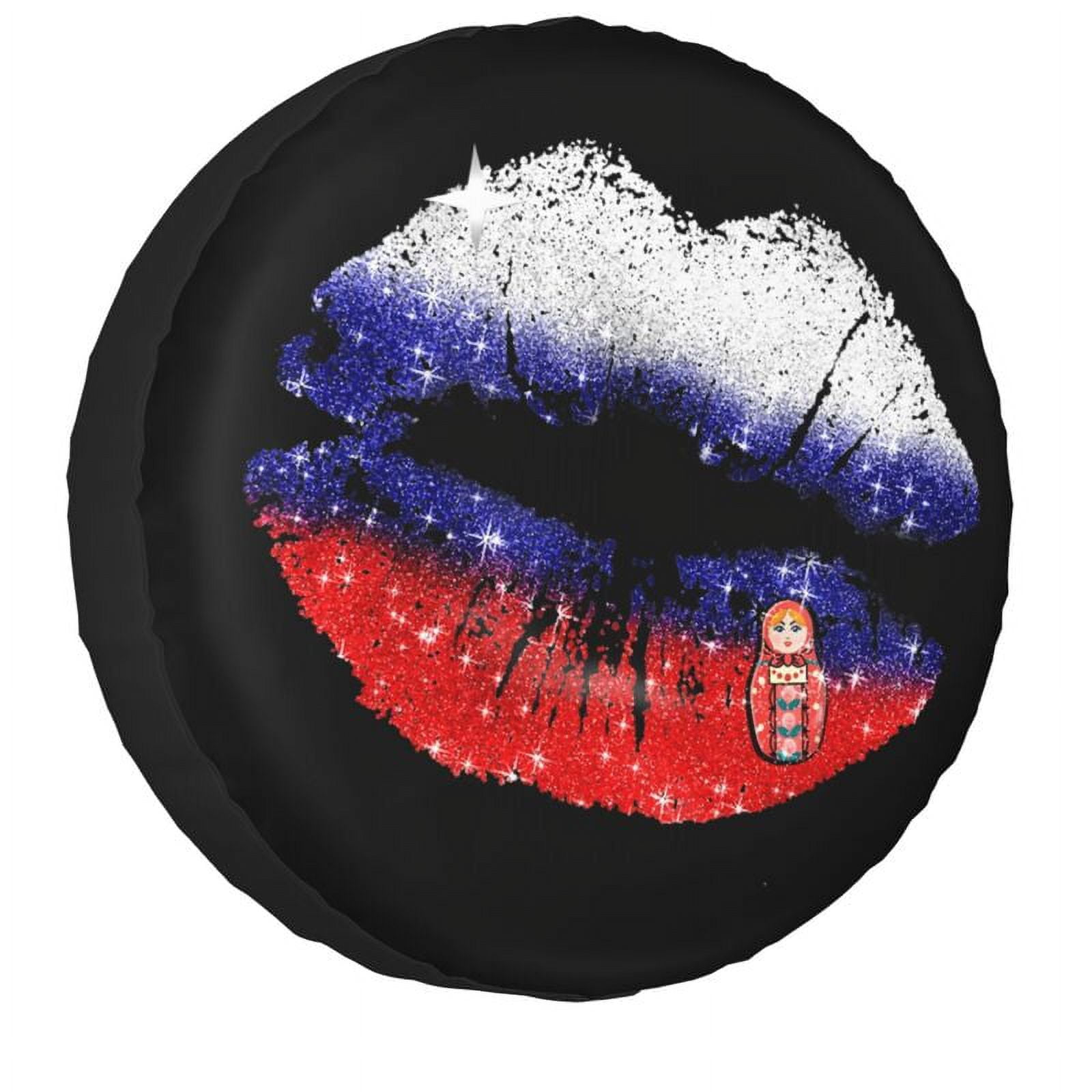Russia Flag Makeup Lipstick Spare Tire Cover for Land Cruiser Prado 4WD ...
