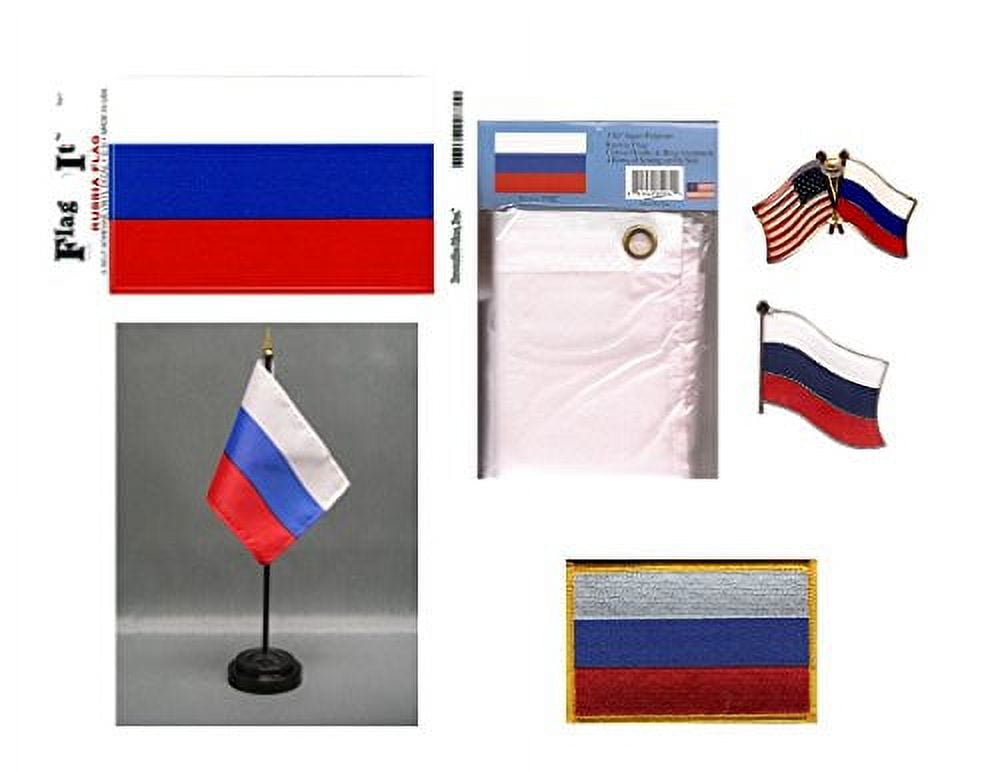 Russia Heritage Flag Pack - Includes a Russian 3x5' Flag, Vinyl Flag ...
