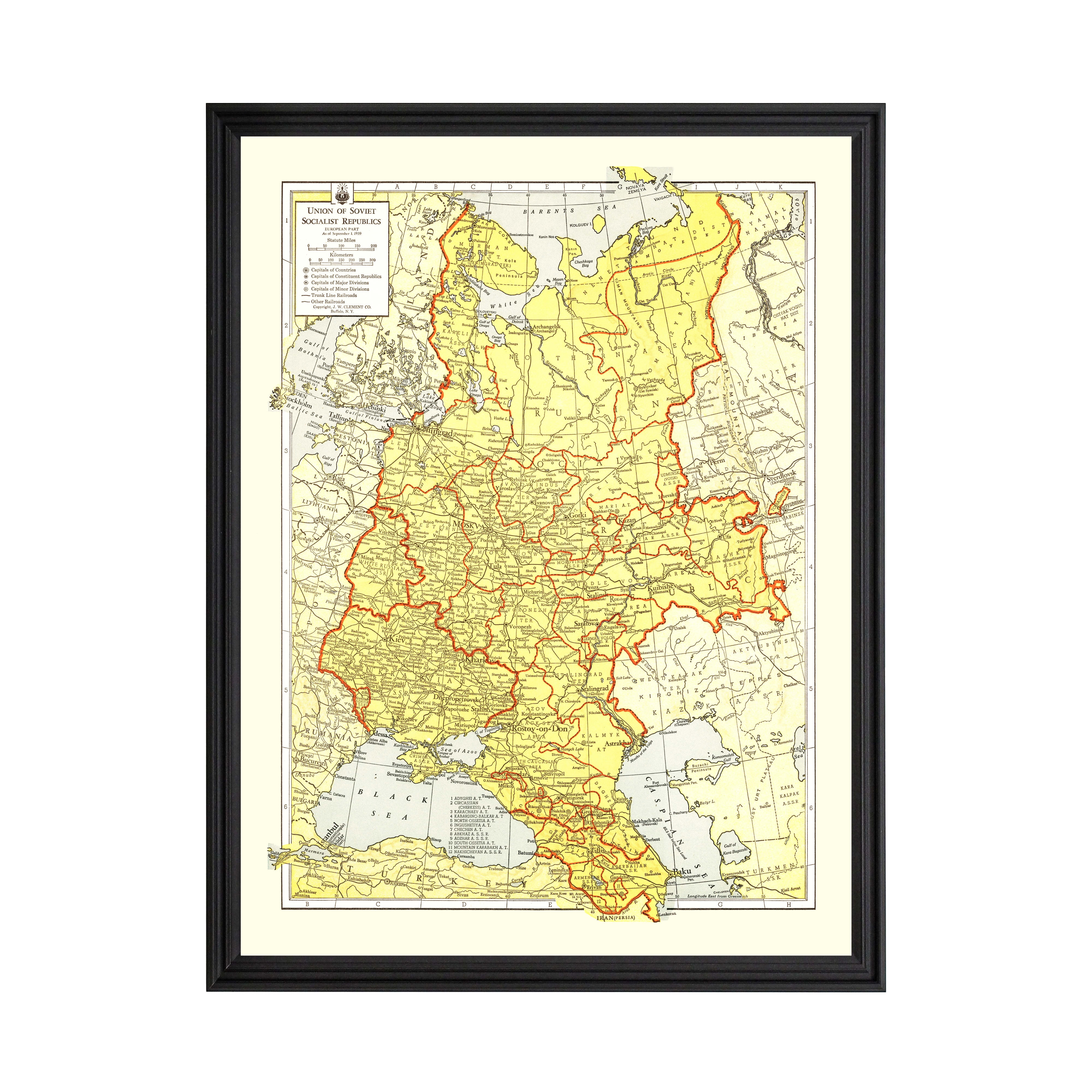 Russia Map, 1943 Vintage Map of Russia History Wall Decor Gift, Old ...