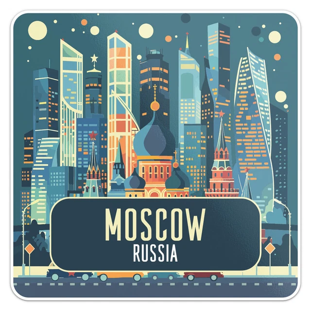 Russia Moscow City Sticker Phone Decal Water Bottle Stickers Car Decals ...