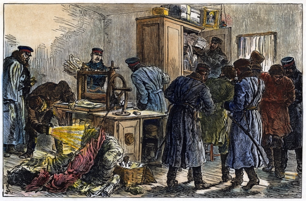 Russia: Nihilists, 1887. /Npolice In St. Petersurg, Russia, Discovering ...