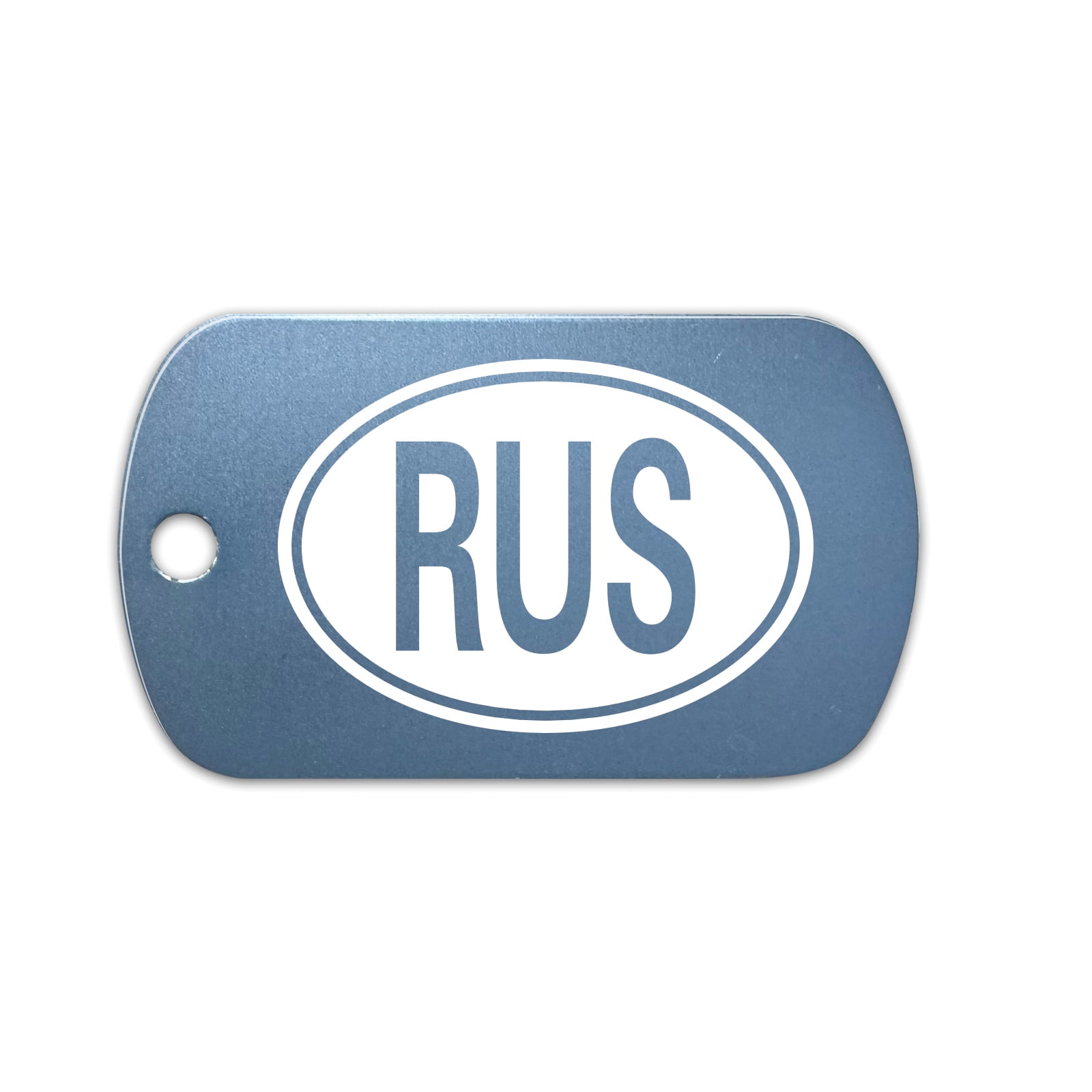Russia Oval GI Dog Tag Aluminum Keychain country code rus - Light Blue ...