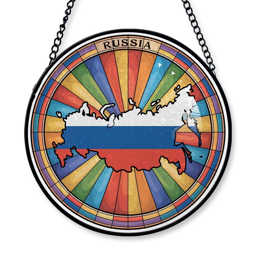 Russia Travel Decor Suncatcher Stained Glass Window Hanging, Gift for ...