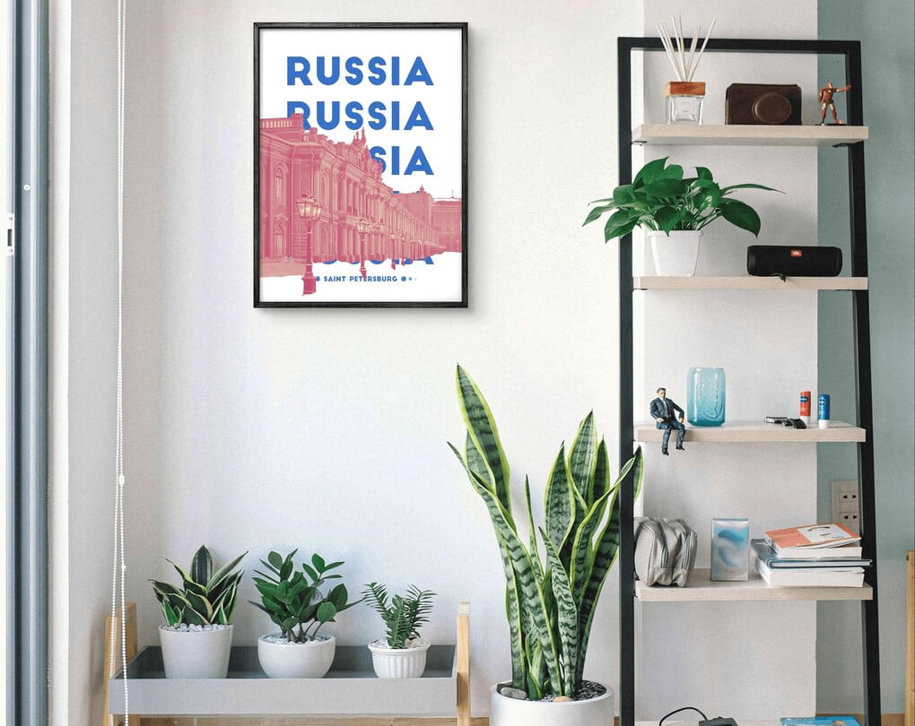 Russia Wall Art Printable Poster – Saint Petersburg Architecture, Blue ...