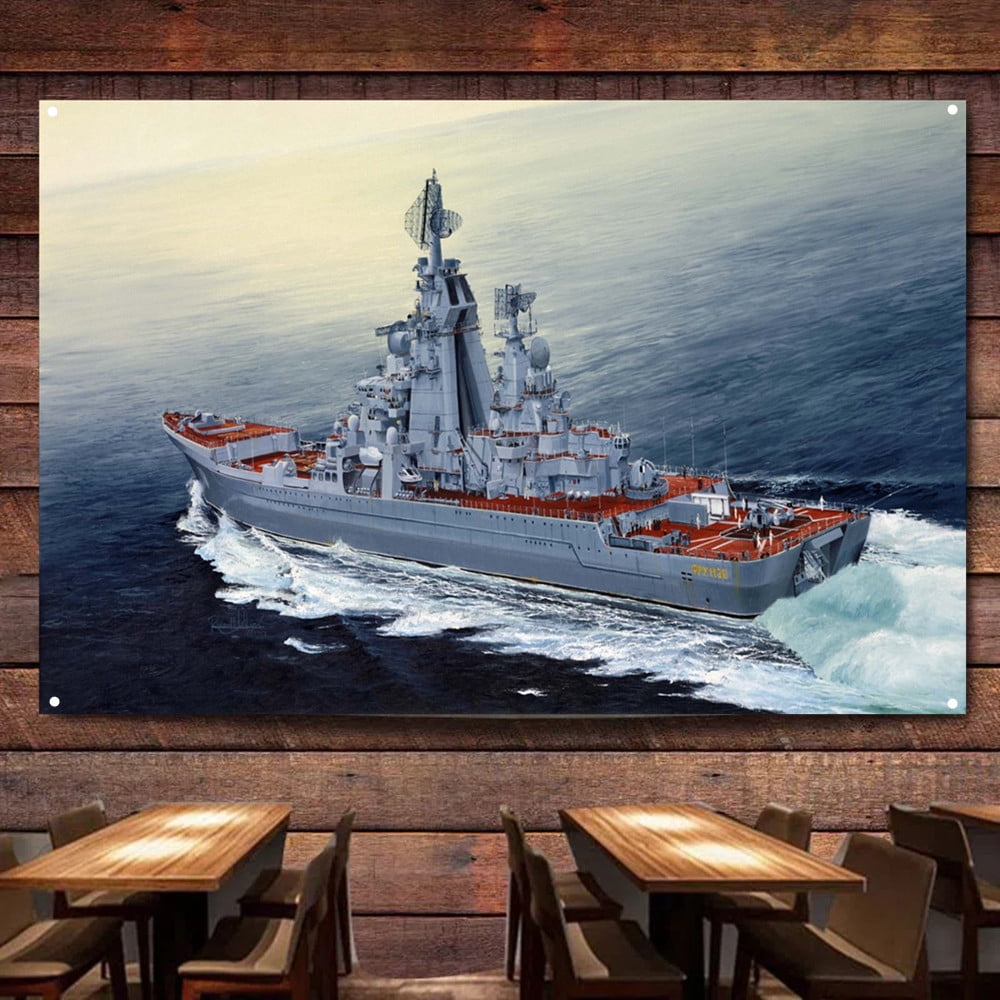 Russian Cruiser Admiral Lazarev Battleship Wall Art Banners Hanging ...