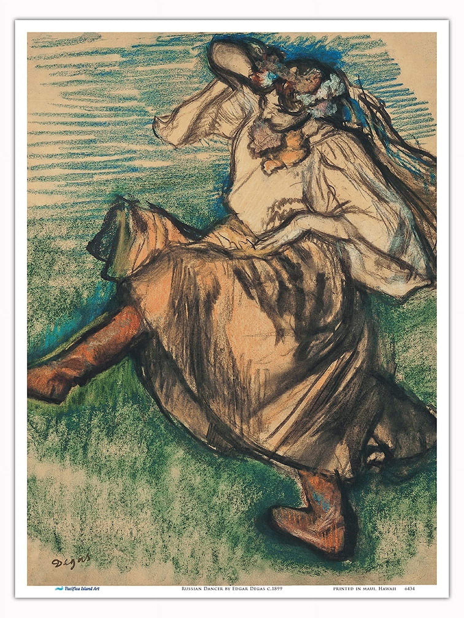 Russian Dancer - From an Original Color Painting by Edgar Degas c.1899 ...