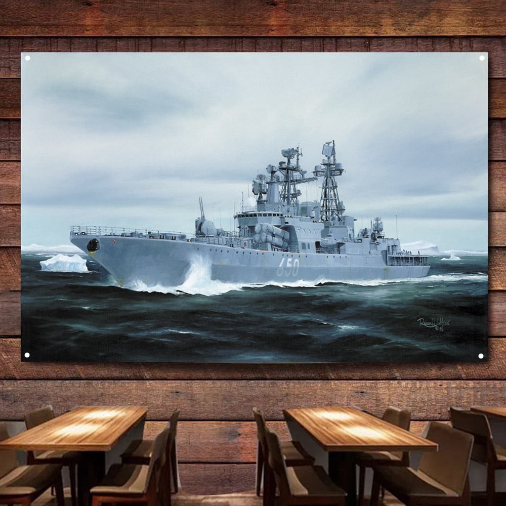 Russian Destroyer Admiral Chabanenko Battleship Wall Art Banners ...
