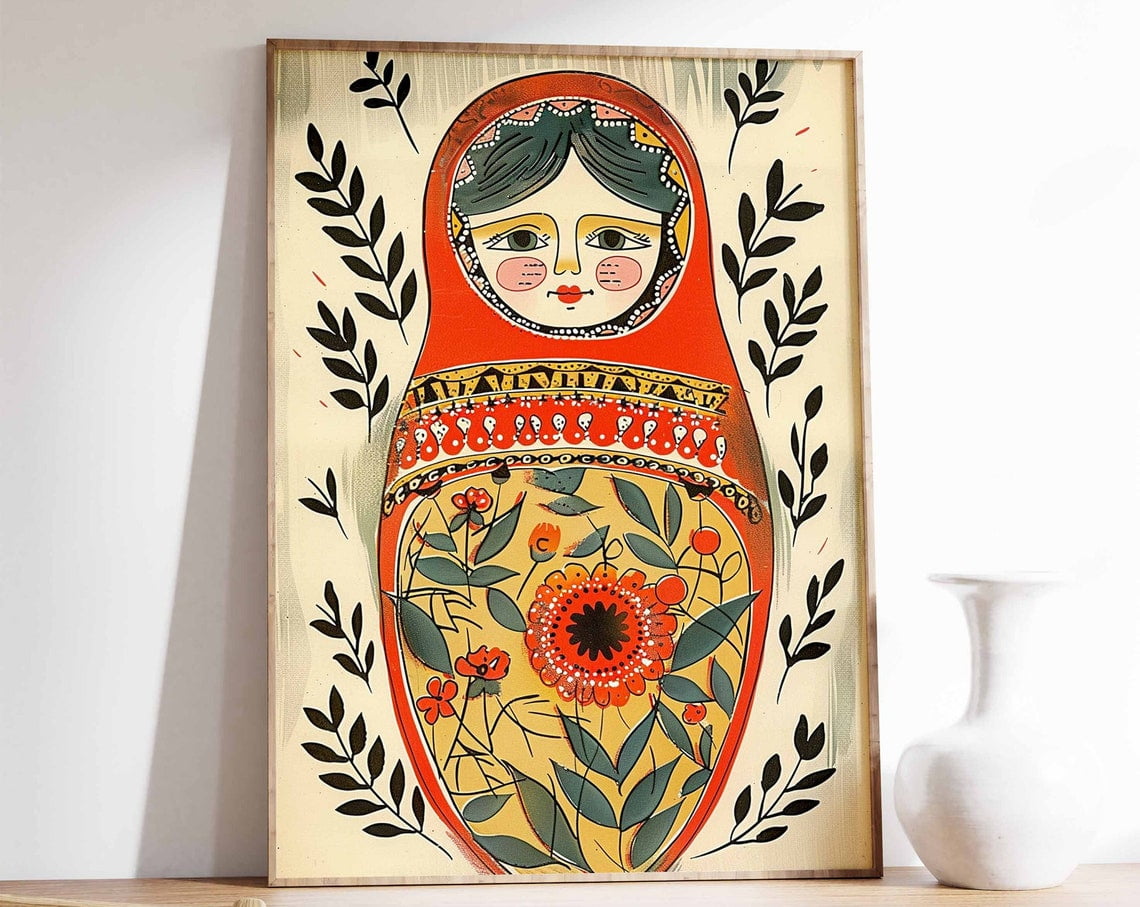 Russian Doll Print, Matryoshka Doll Poster, Eastern European Art ...