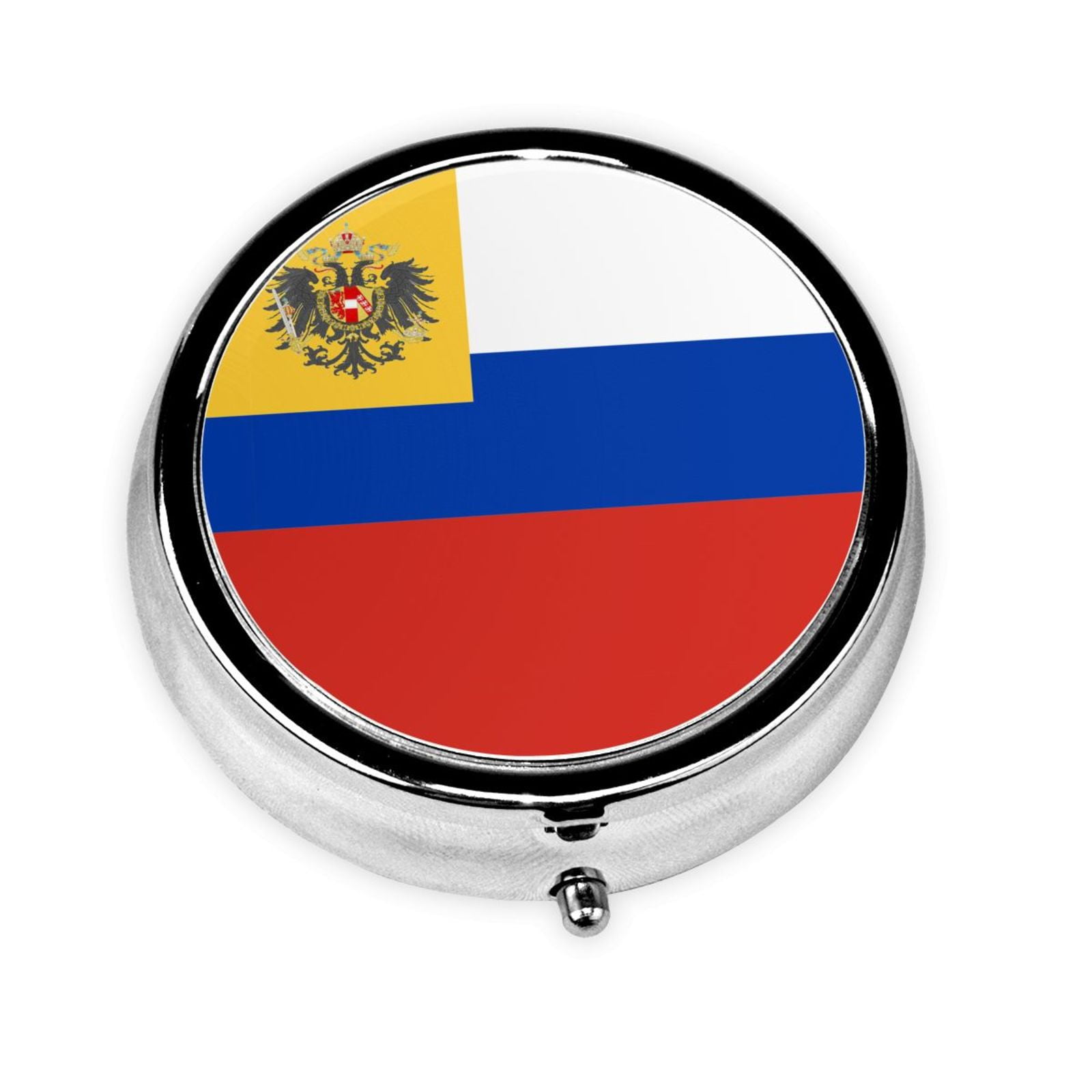 Russian-Flag Round Pill Box Small Pill Case For Purse Pocket Medicine ...