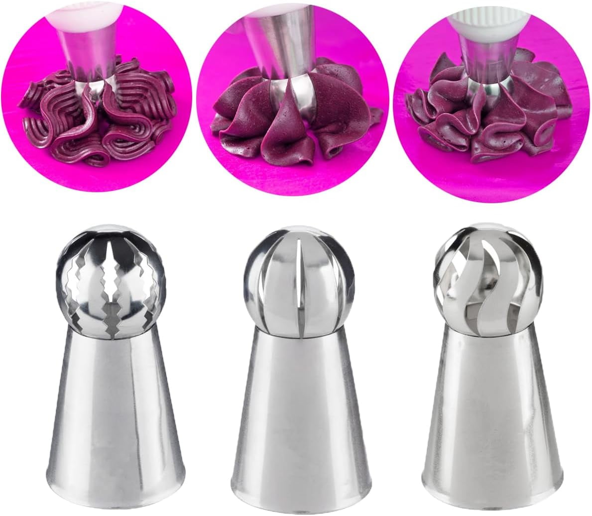Russian Piping Tips Flower,Russian Ball Tips Set for Frosting,Cake ...