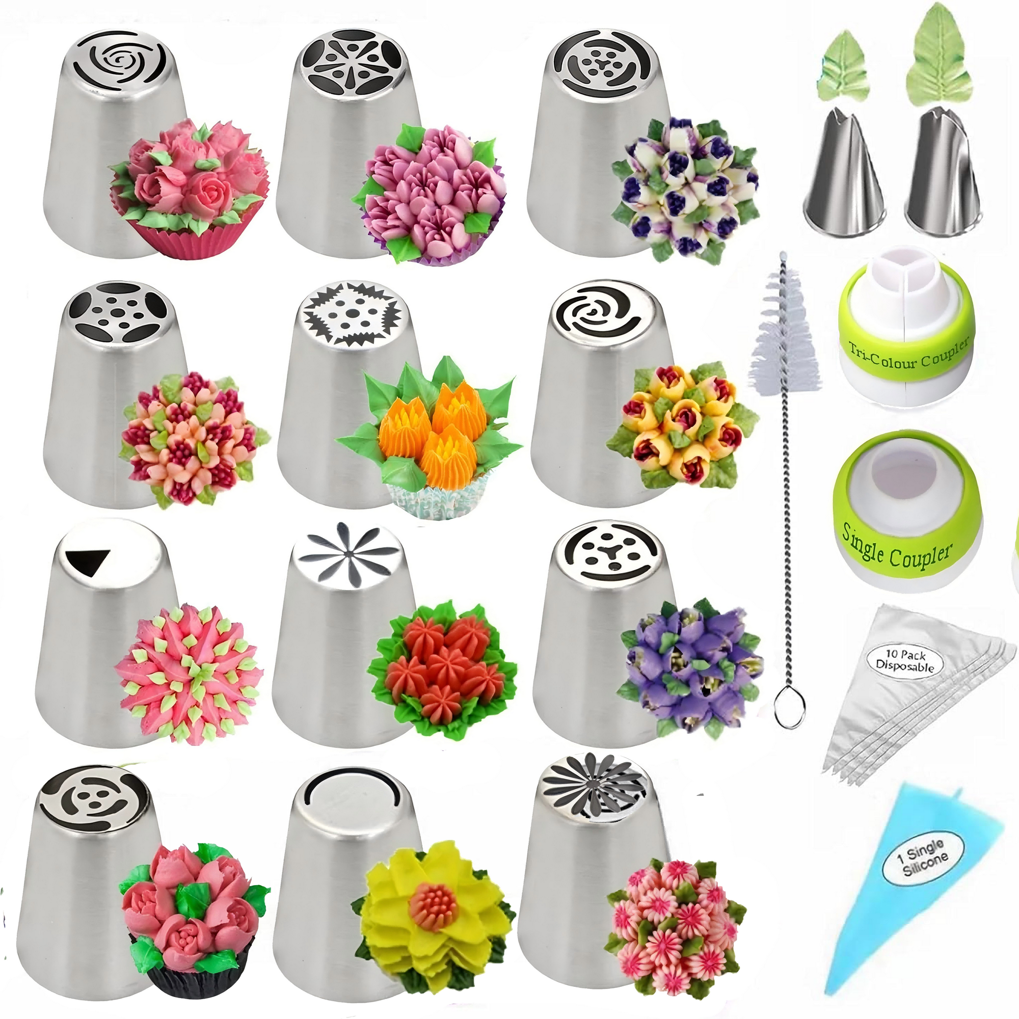 Russian Piping Tips Set Cake Decorating Supplies Kit Flower Frosting ...