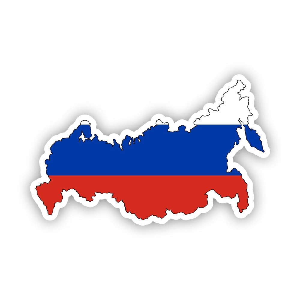 Russian Shaped Russia Flag Sticker Decal - Self Adhesive Vinyl ...