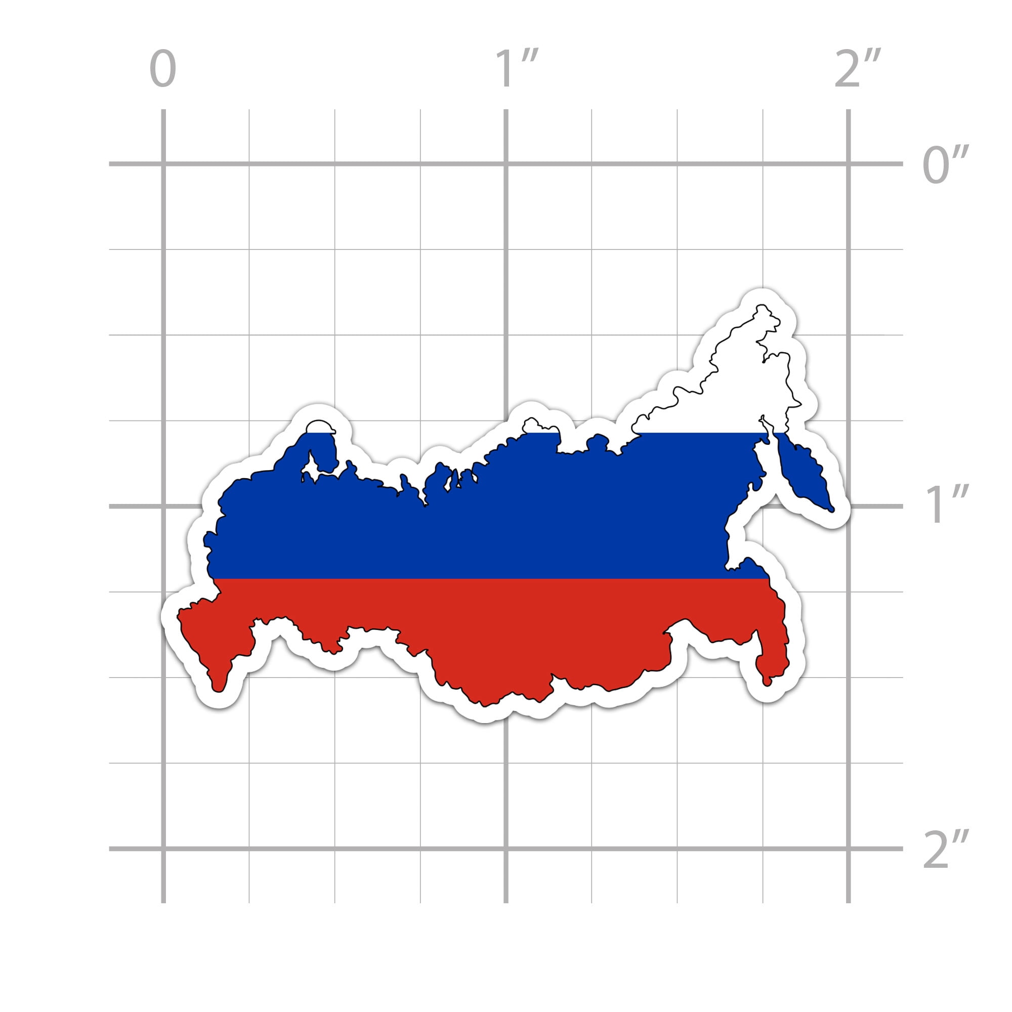 Russian Shaped Russia Flag Sticker for water bottle phone tumbler hard ...