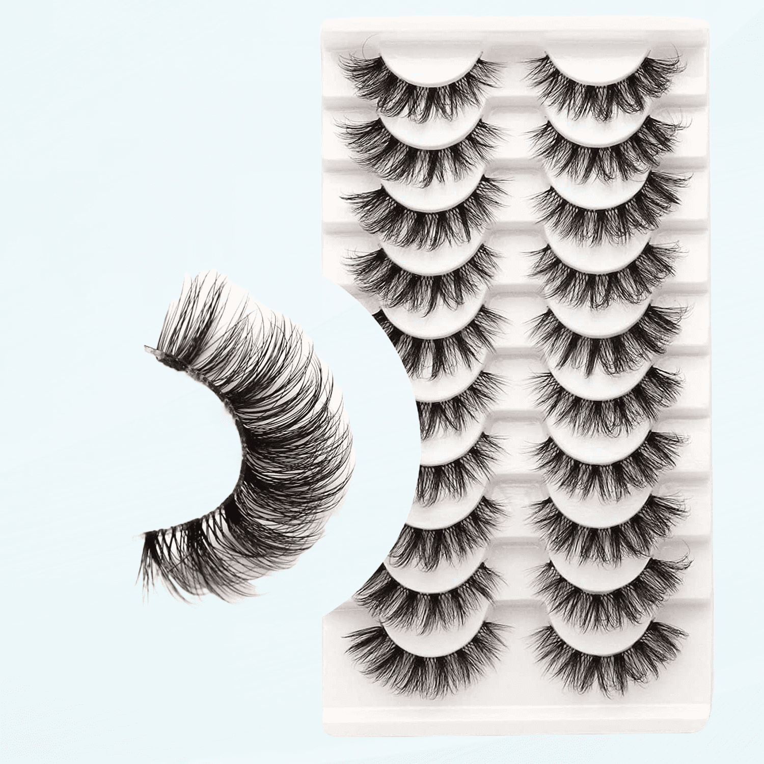 Russian Strip Lashes with Clear Band Looks Like Eyelash Extensions D ...