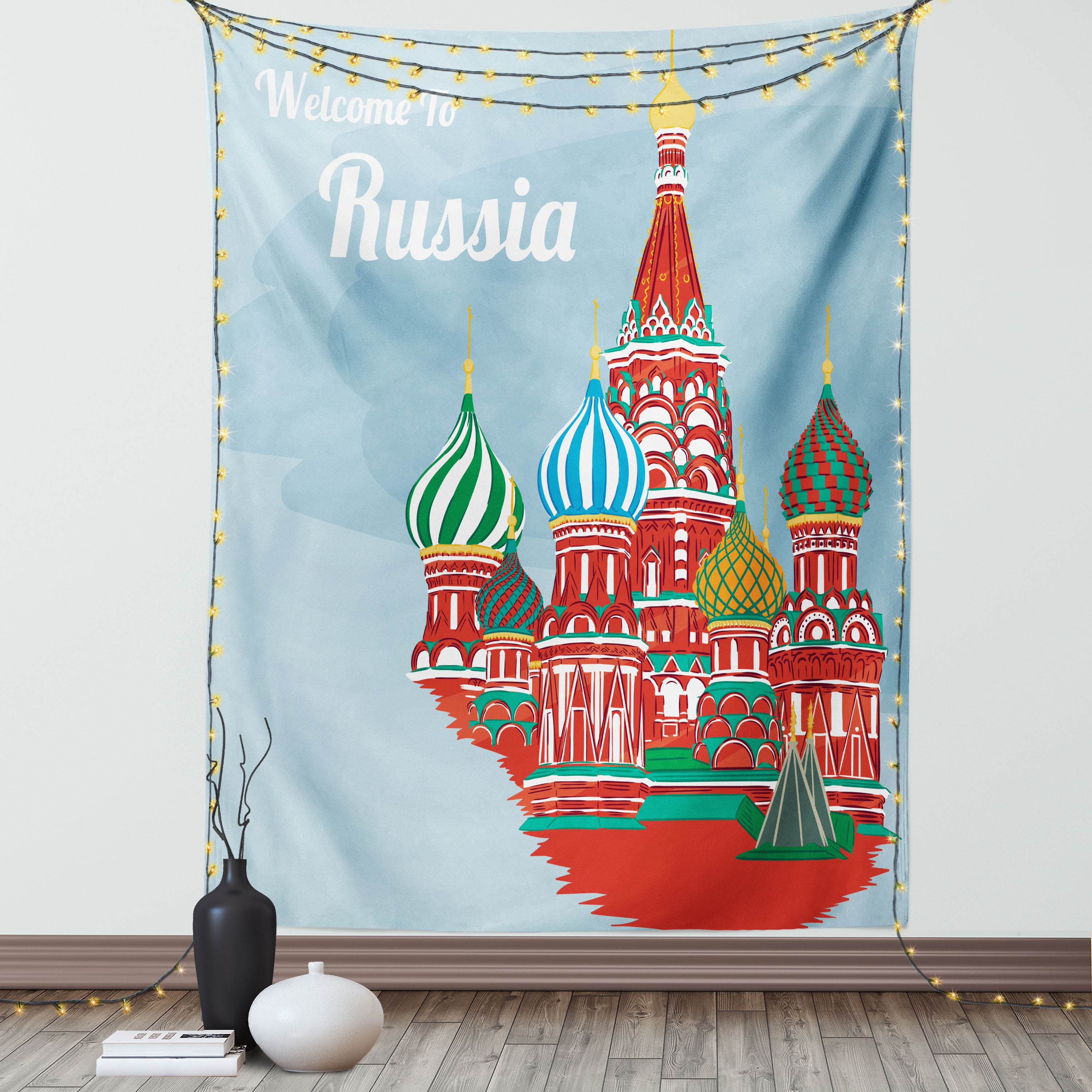 Russian Tapestry, Architecture Slavic Hallmarks Cartoon Style ...